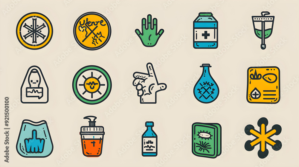 Essential Quarantine Symbols: Icons of Health Safety and Virus ...