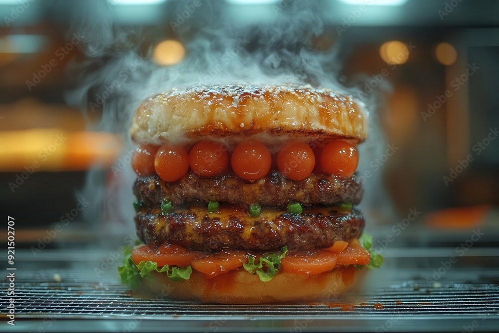 molecular gastronomy burger deconstructed into floating flavor spheres ...