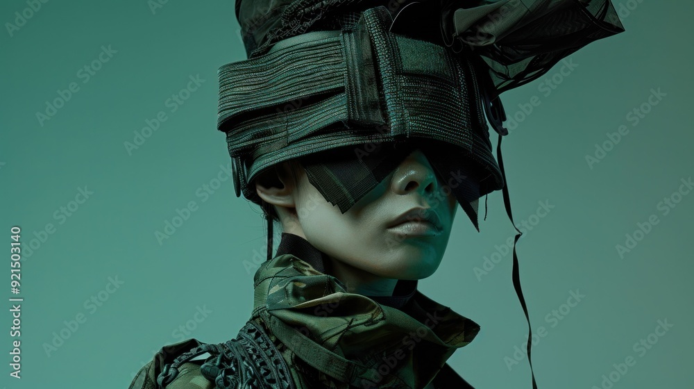 Confident female soldier in military uniform with stylish hat ...