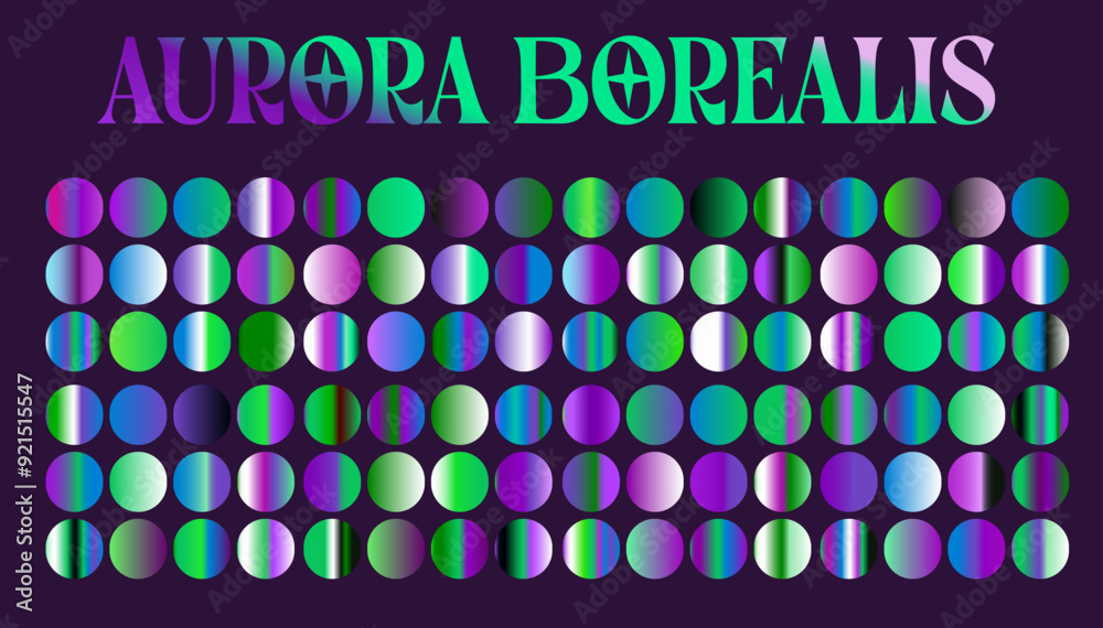 Collection of Aurora Borealis gradients. Color swatches in The Northern ...