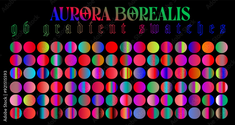 Collection of Aurora Borealis gradients. Color swatches in The Northern ...