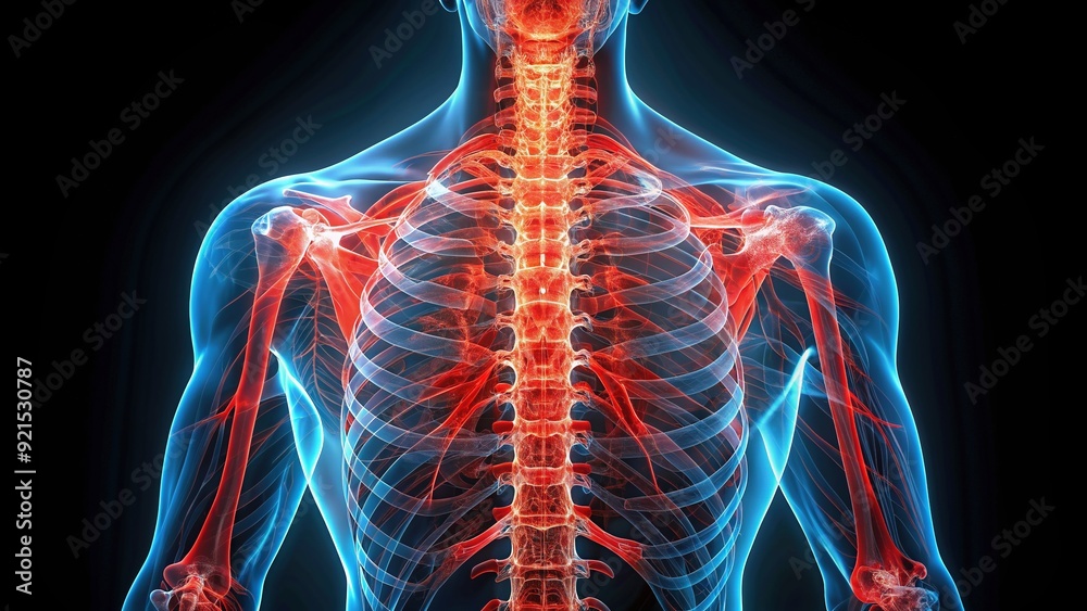 Detailed AI-generated X-ray image showcasing the intricate anatomy of ...