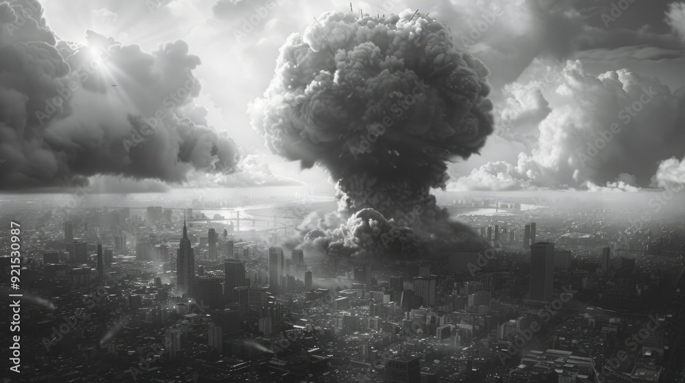 Catastrophic event - atomic explosion and horrific aftermath ...