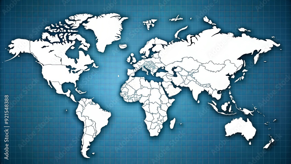 World map with interconnected countries, world map, interconnected ...