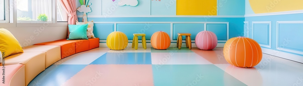 Study flat design front view classroom theme animation vivid Stock ...