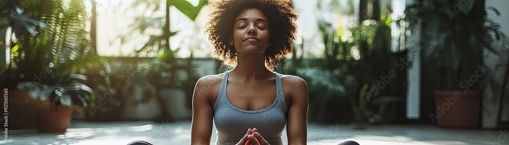 Individual practicing progressive muscle relaxation, focusing on ...