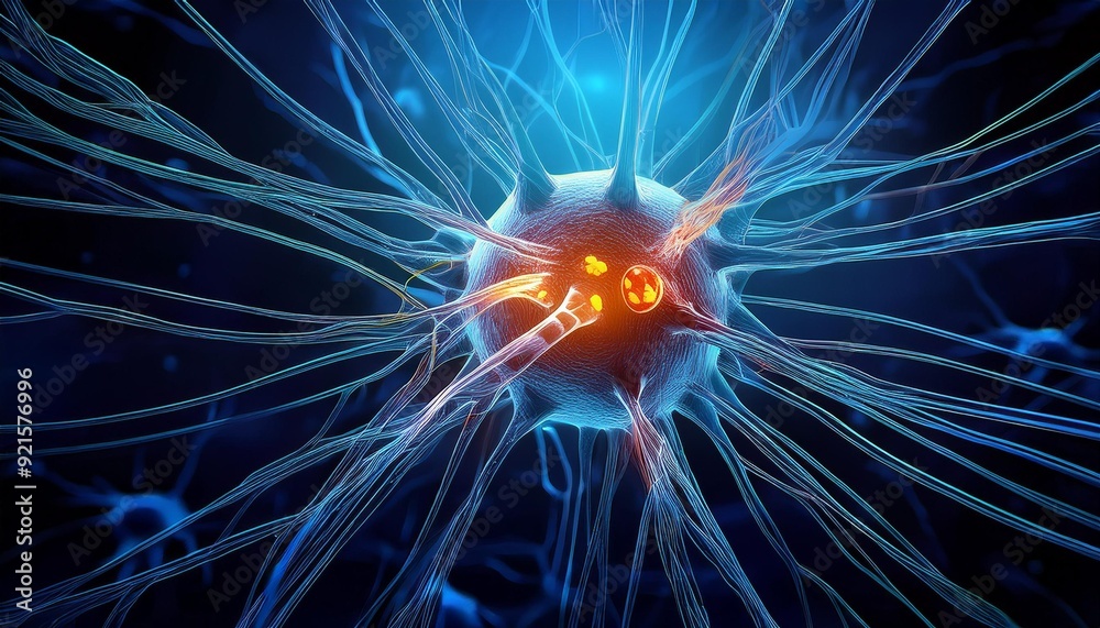 rabies virus in the nervous system, illustrating the virus traveling ...