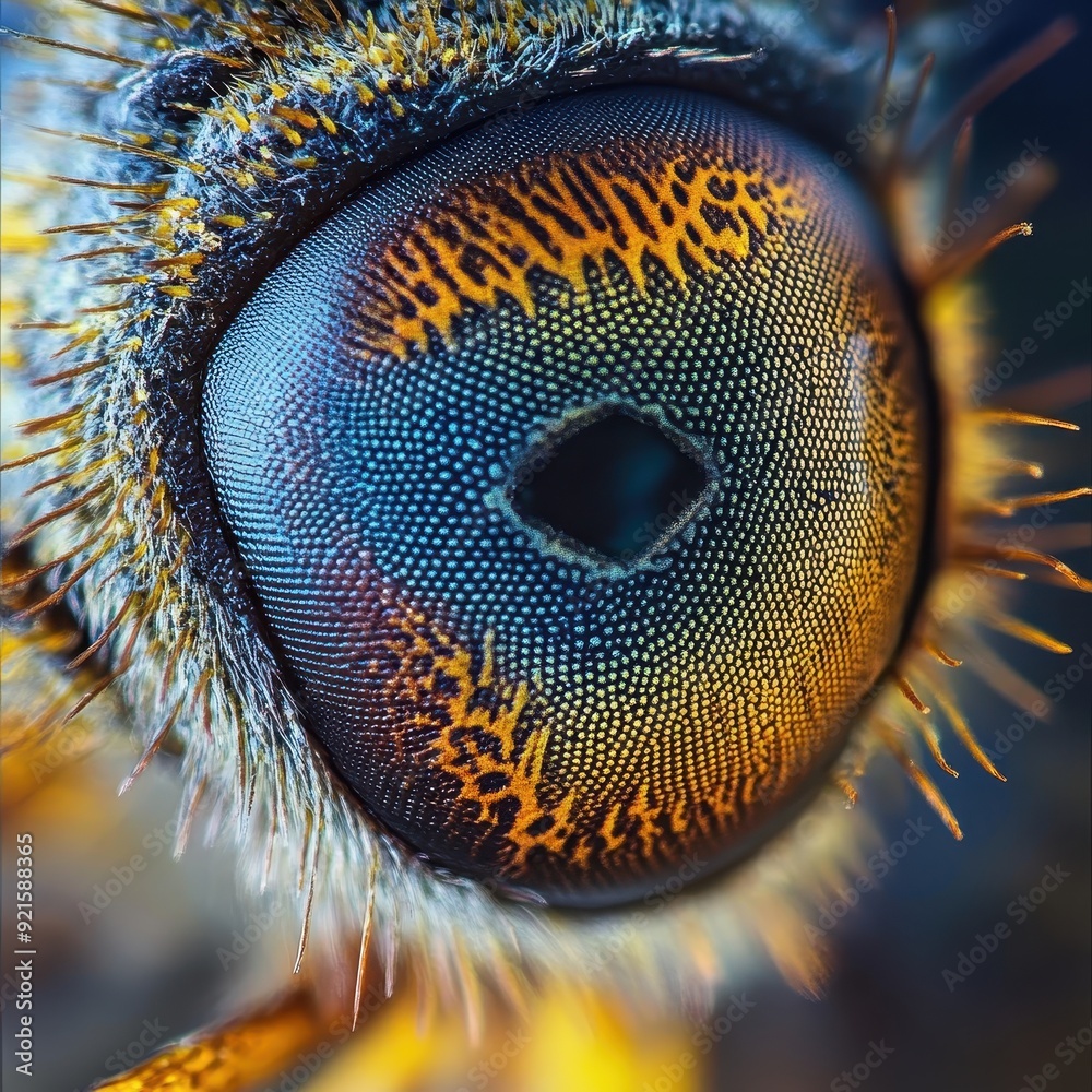Macro Photography of a Fly's Eye with Stunning Detail and Colors. Stock ...