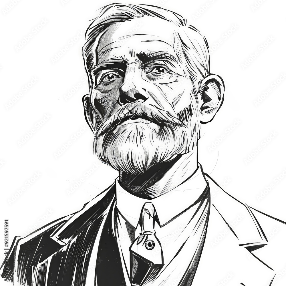 Politician line art 2 colors 1177 old, face, people, senior, black ...