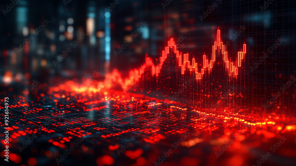 Red Hot Stock Market: A dramatic, abstract depiction of the stock ...