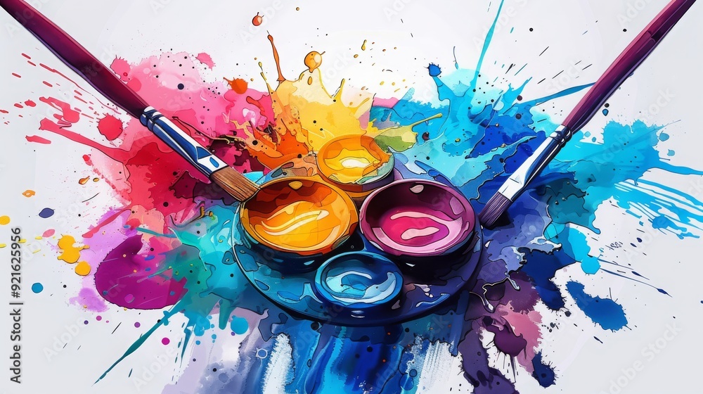 paint palette clip art , vibrant color clip art , paintbrush clip art ...