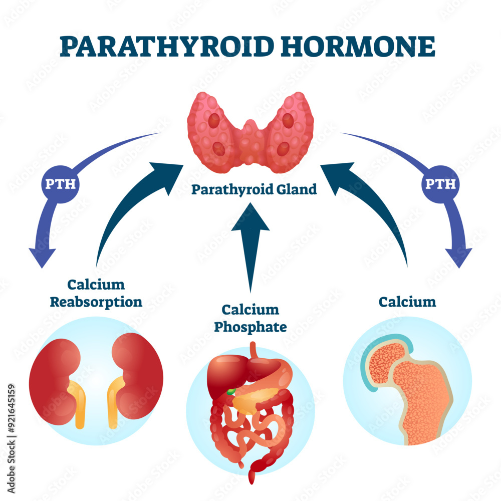 Parathyroid Hormone Pth Parathormone Or Parathyrin Illustration