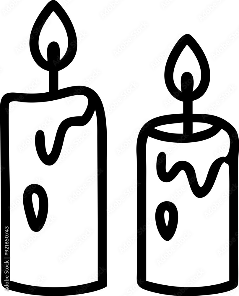 spooky halloween candles with wavy wax drips and flames - black and ...