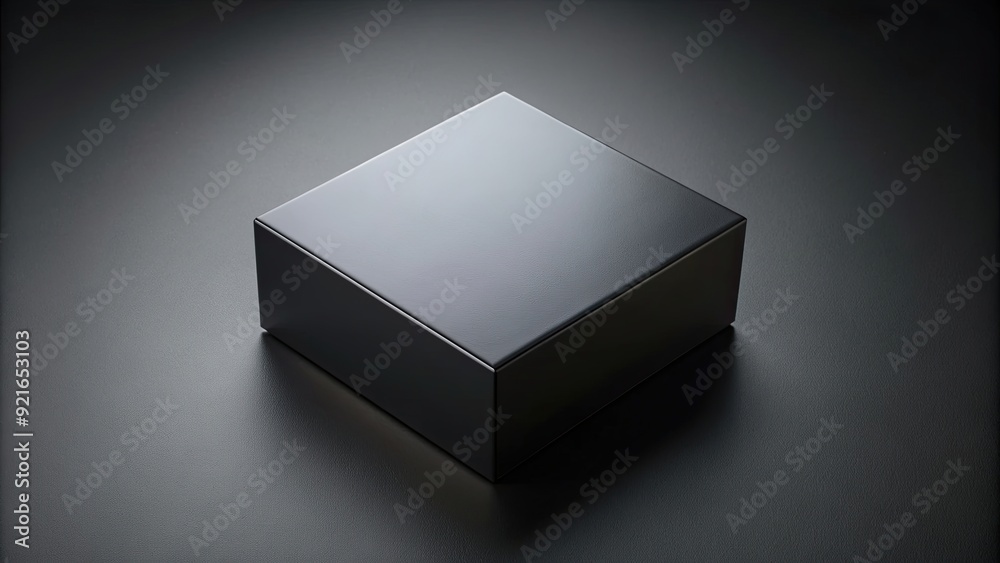 Square black box mockup on dark background. rendering, box, mockup ...