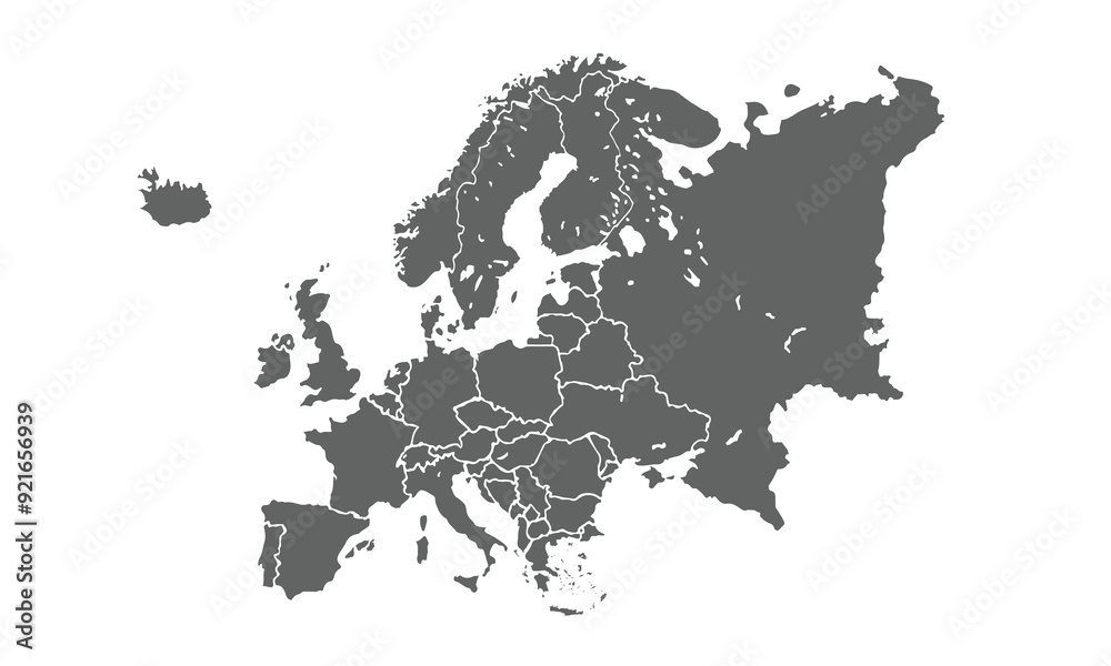 Europe map isolated on white background for website layouts,background ...