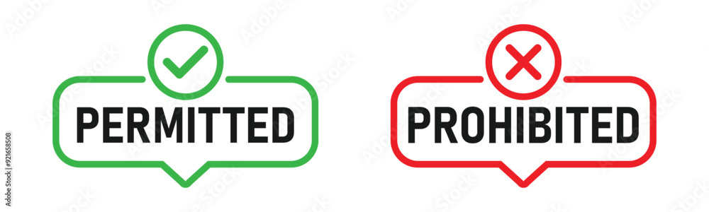 permitted and prohibited. allowed and not allowed list template with ...