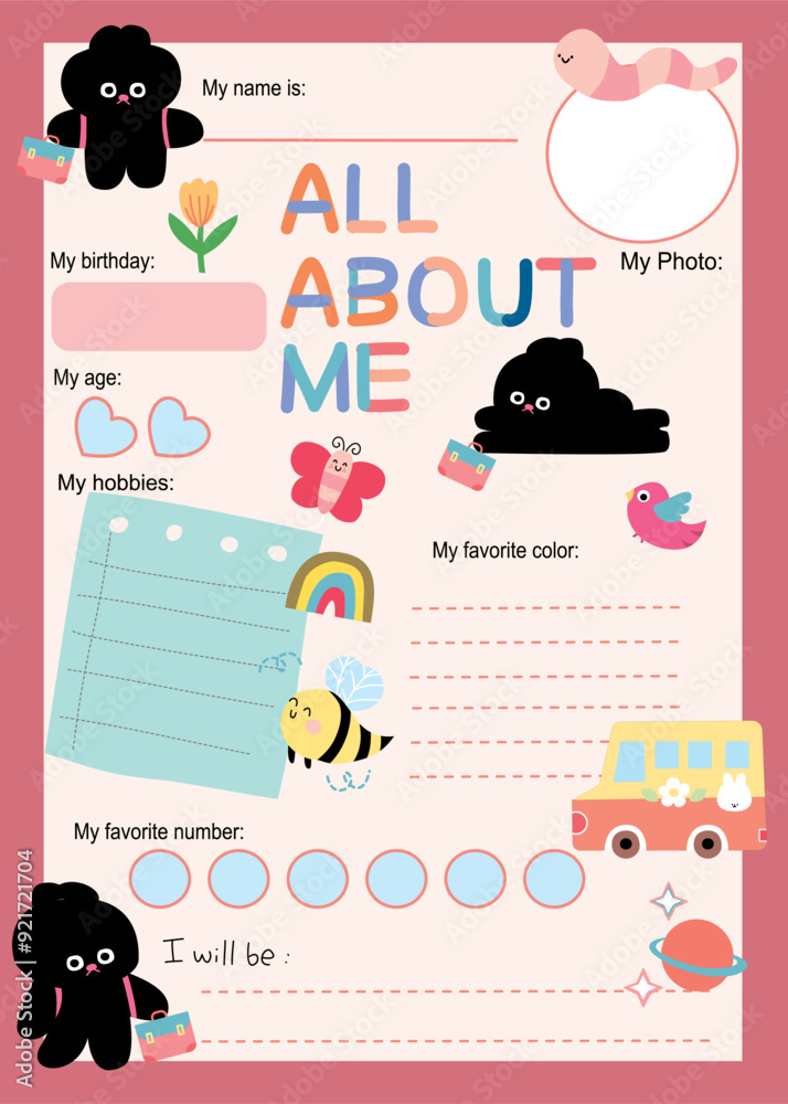 card, Cute back to school, back to school, Cute All about me, cute ...