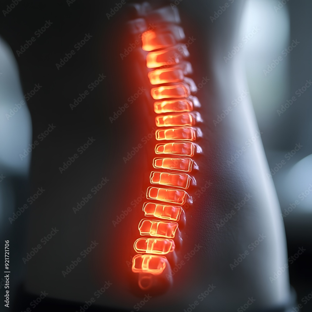 Sharp Pain Flash: A person suddenly bending over with a vivid flash of ...