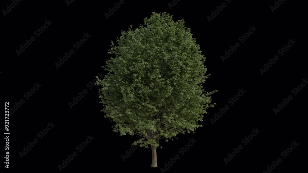 Field Elm Tree blowing in the wind. Wind blows the Smoothleaf Elm Tree ...