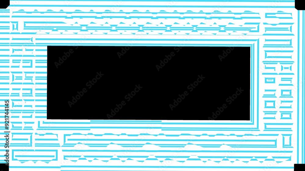 Border frame with patterns. Seamless loop video. animated frame for ...