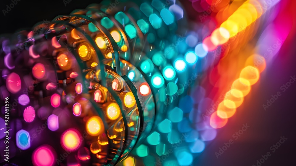 A close-up of an LED light source with high CRI, showing vibrant colors ...