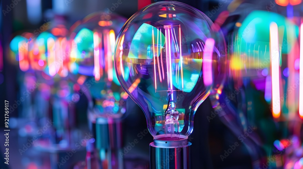 A dynamic display of a light bulb’s ability to convert electrical power ...