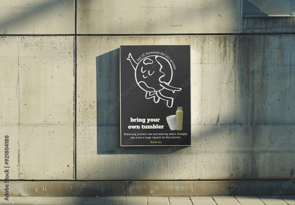 Outdoor Ad Sign Mockup With Generative AI Stock Template | Adobe Stock