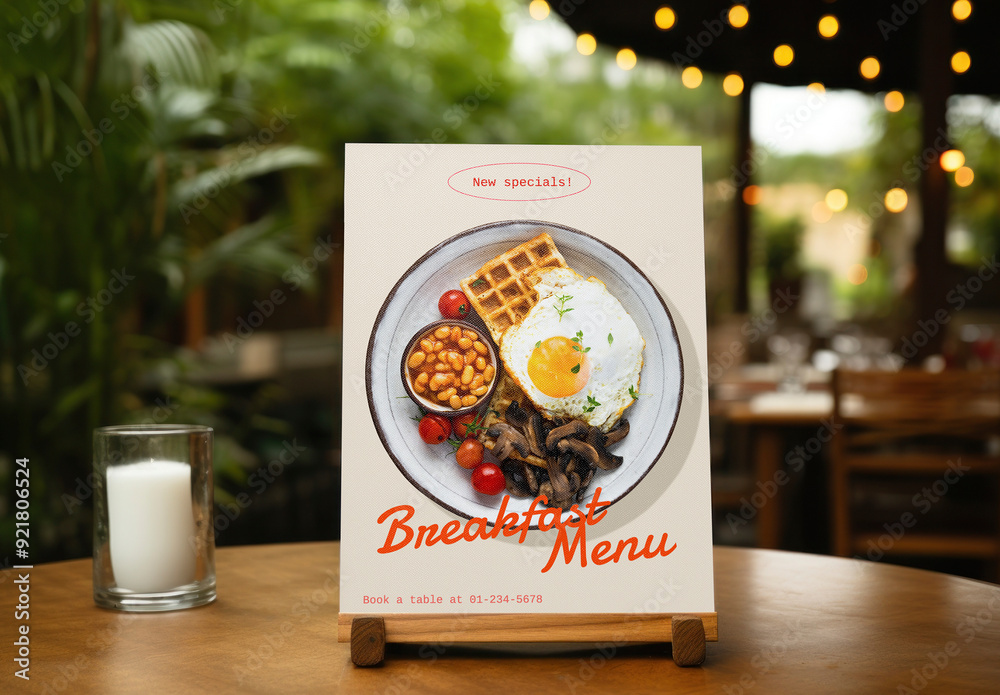 Restaurant Table Menu Mockup With Generative AI Stock Template | Adobe ...