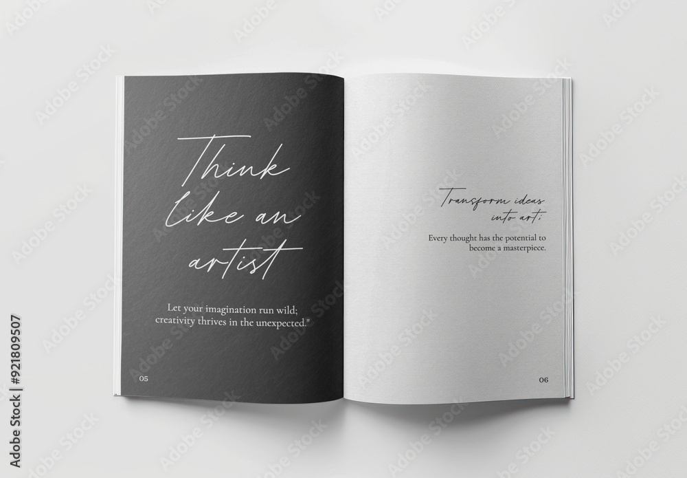 Stationery Open Book Mockup With Generative AI Stock Template | Adobe Stock