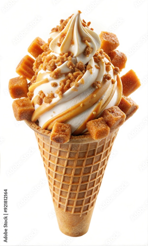 Toffee Ice Cream Cone with Swirls and Whipped Delights with Toppings: A ...