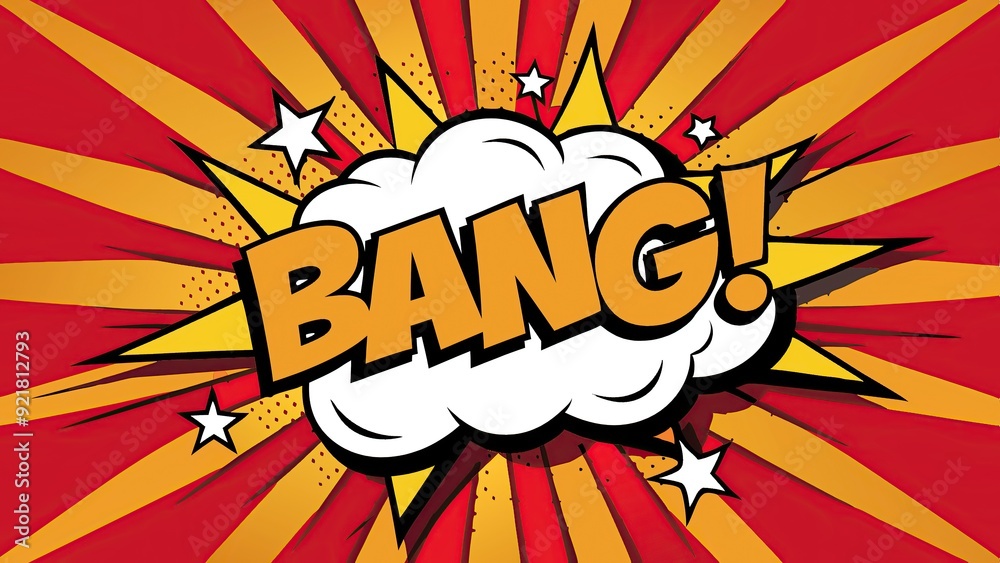 Colorful comic book explosion with bang text in pop art style Stock ...