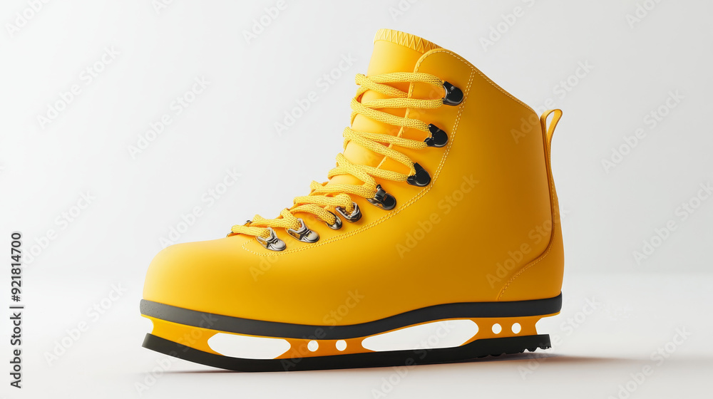 3D Yellow Skates: Bright and vivid yellow skates with a modern ...