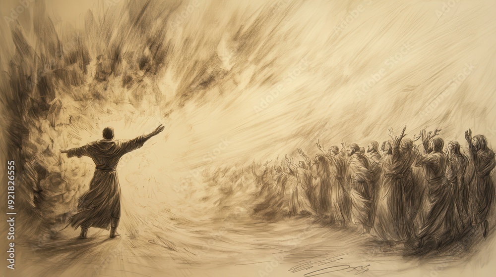 Biblical Illustration of Saul Defeats the Ammonites: Spirit of God ...