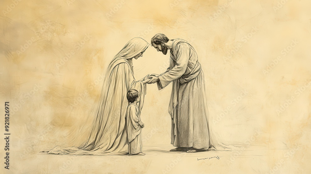 Biblical Illustration of The Birth of Samuel: Eli Blessing Hannah ...