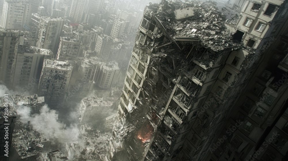 Catastrophic Structural Failure - Collapsed High-Rise with Pancaked ...