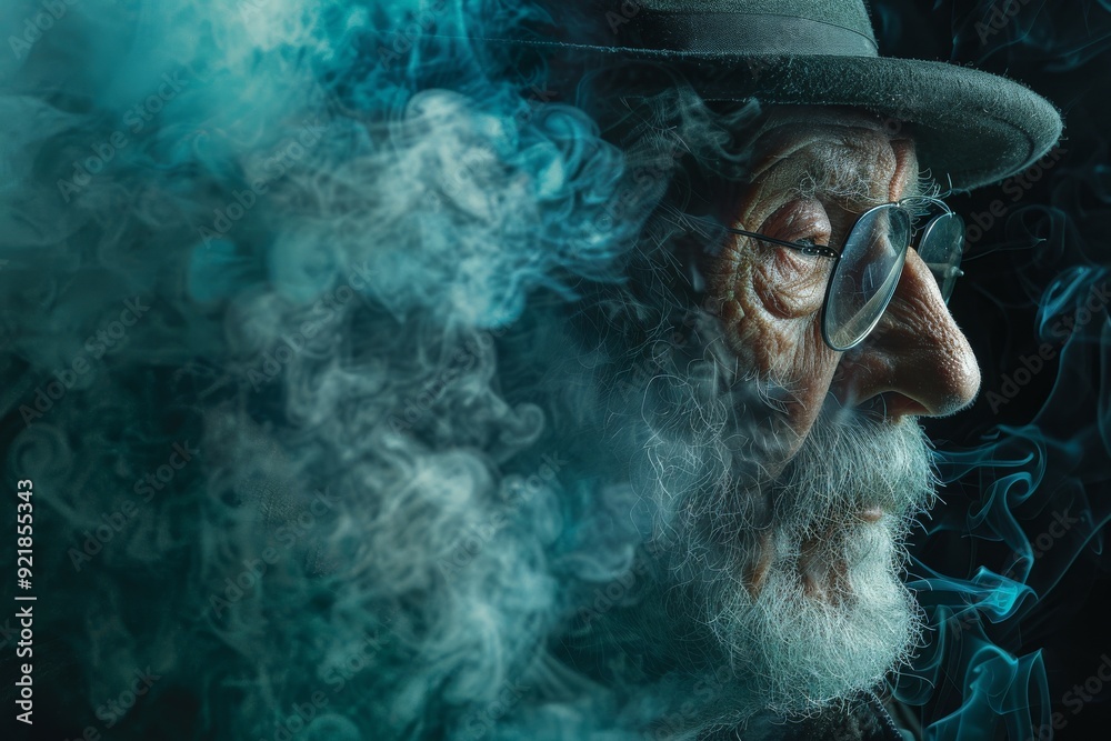 Surreal depiction of a face disintegrating into smoke visually ...