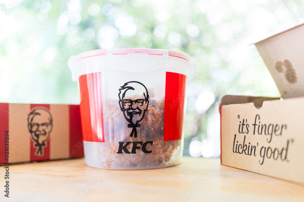 Bangkok, Thailand - August 14, 2024 : KFC Bucket Were, Celebrating the ...