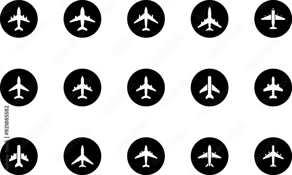Airplane icon. Plane illustration sign collection. Aircraft symbol. Air ...