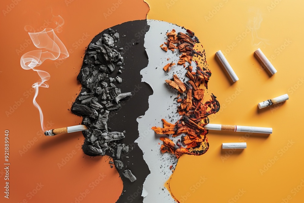 Artistic fusion of smoke and human profiles a powerful depiction of the ...