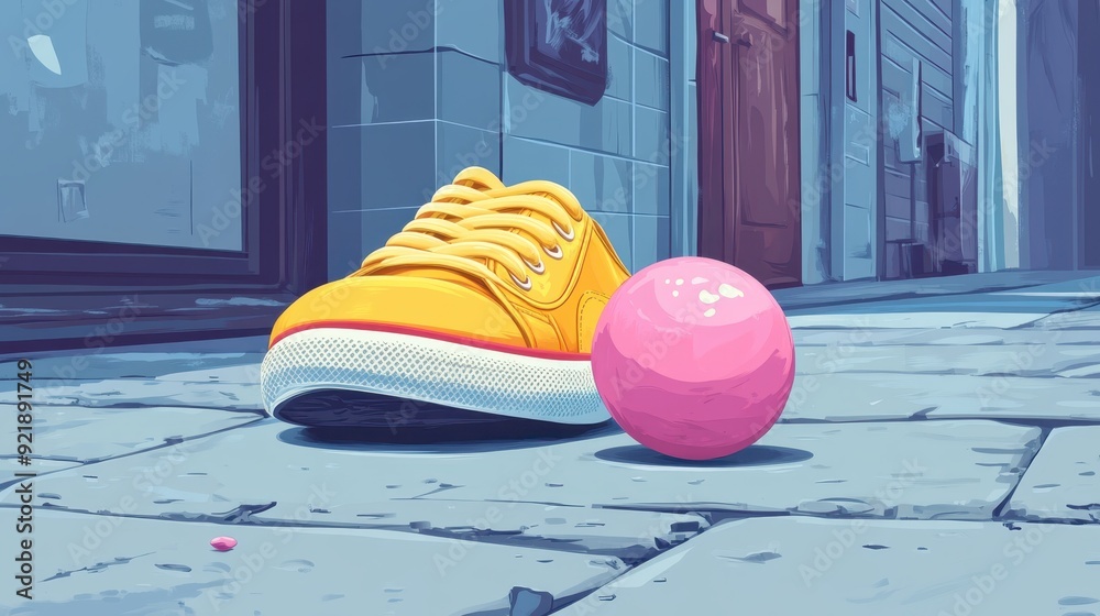 Person stepping into chewing gum on street floor,bubble gum Stuck to a ...