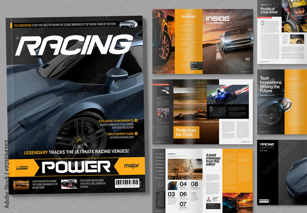 Car Racing Magazine Template Stock Template | Adobe Stock