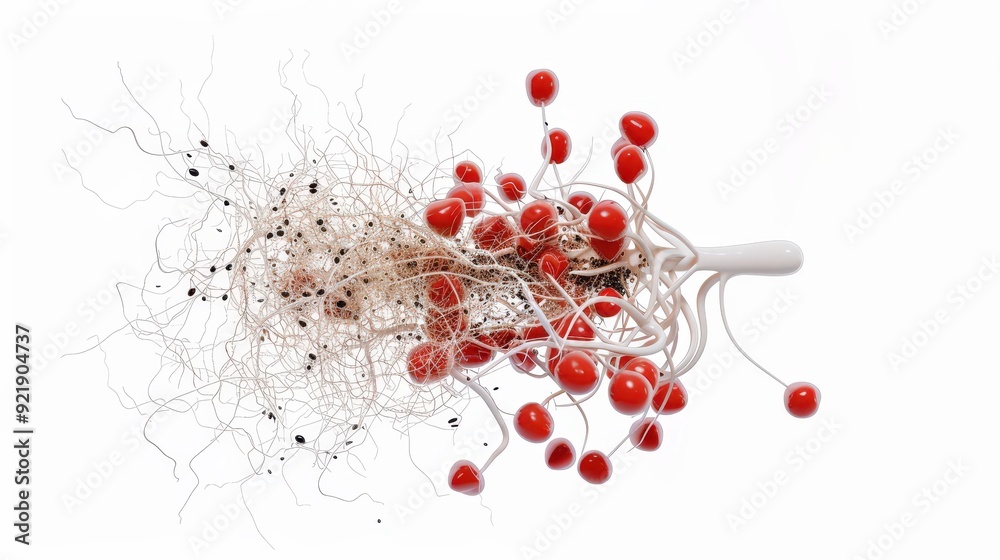 Illustration of Plant Root Nutrient Uptake: 3D Animated Visualization ...