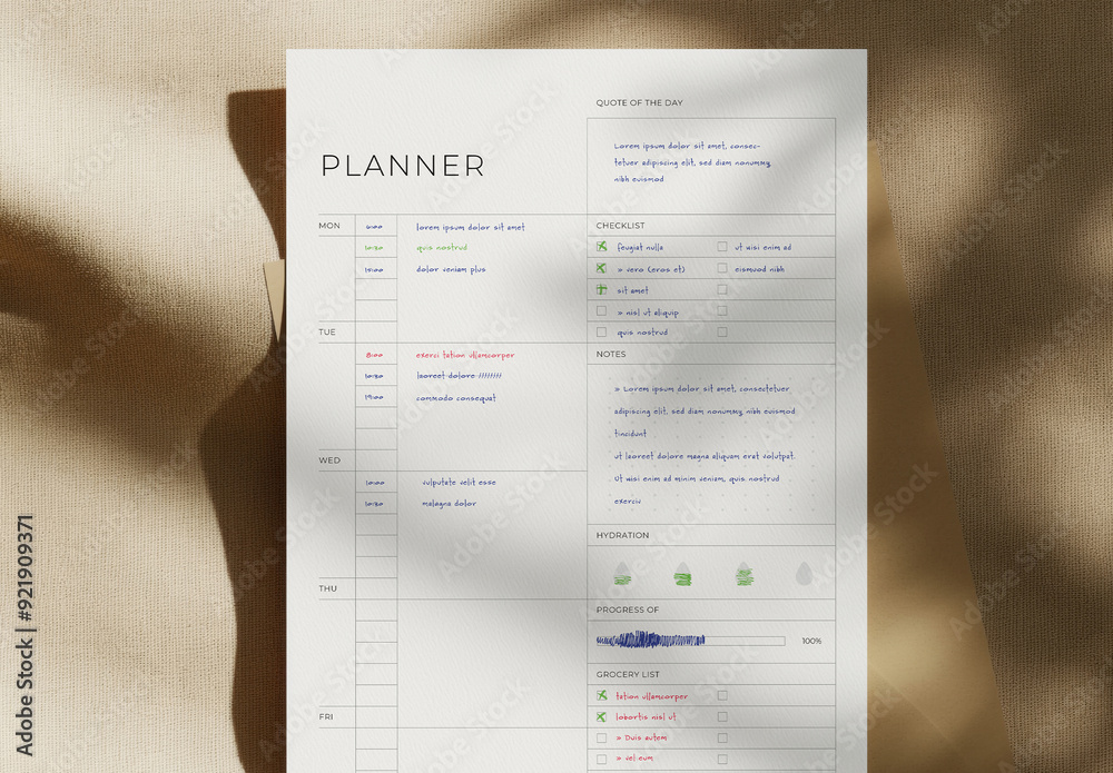 Modern Planner Layout With Simple Design Stock Template | Adobe Stock
