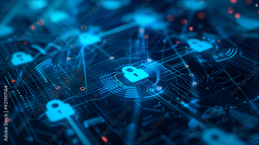 concept of identity and access management with visual elements like ...