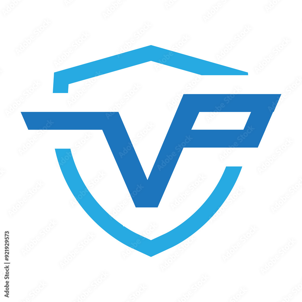 This is a simple flat logo that depicts an initial letter VP on a ...