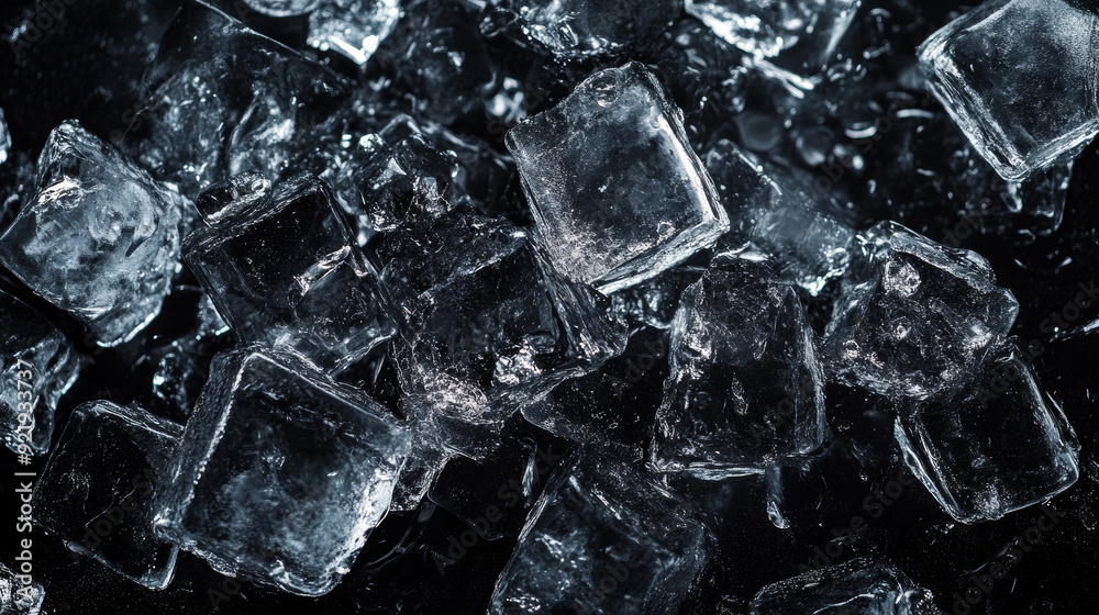 Crushed Ice Cubes: A scatter of crushed ice cubes with varying sizes ...