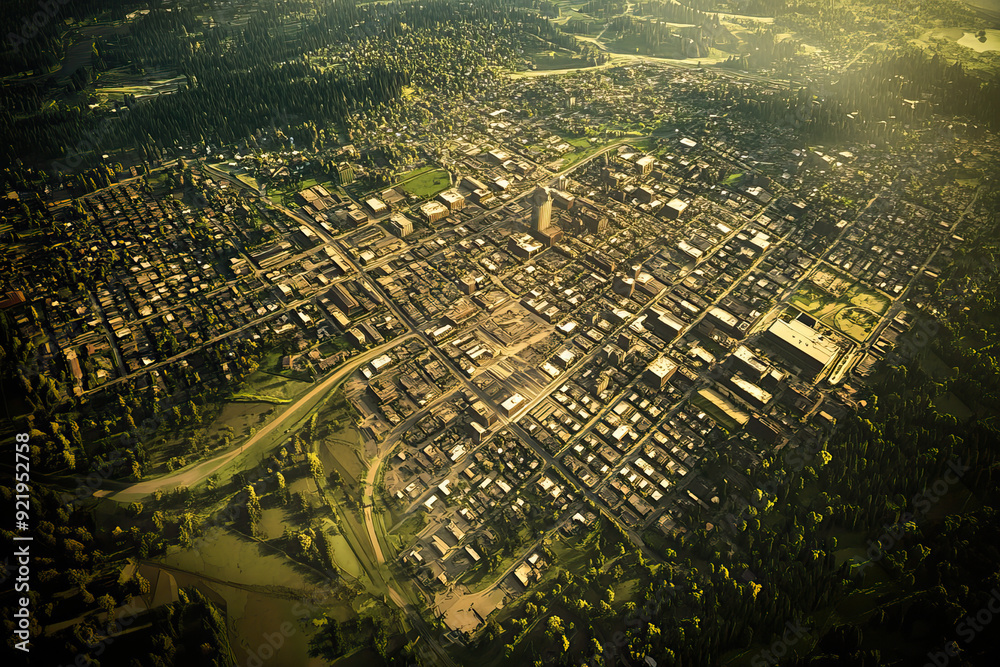 Technical aerial visual, 3D LiDAR GIS aerial map satellite scan model ...