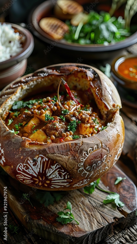 Bunny Chow - South African mutton curry served inside a hollow bread ...