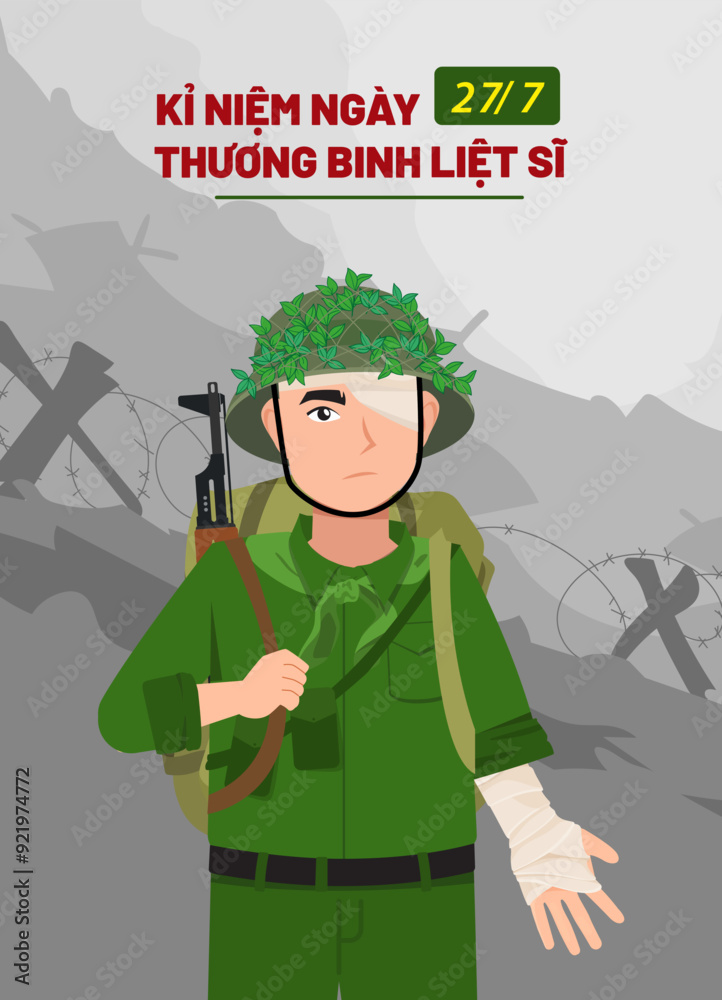 Commemoration of Vietnam War Invalids and Martyrs Day Stock Vector ...