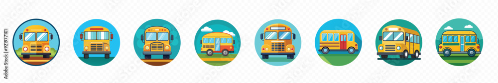 Bus icon set. bus vector icon, bus sign and symbol. transport symbol ...